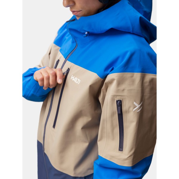 Unisex smučarska jakna Halti Rizle 3L Electric Blue Lemon – vodoodporna in zračna | AS Sport Outlet